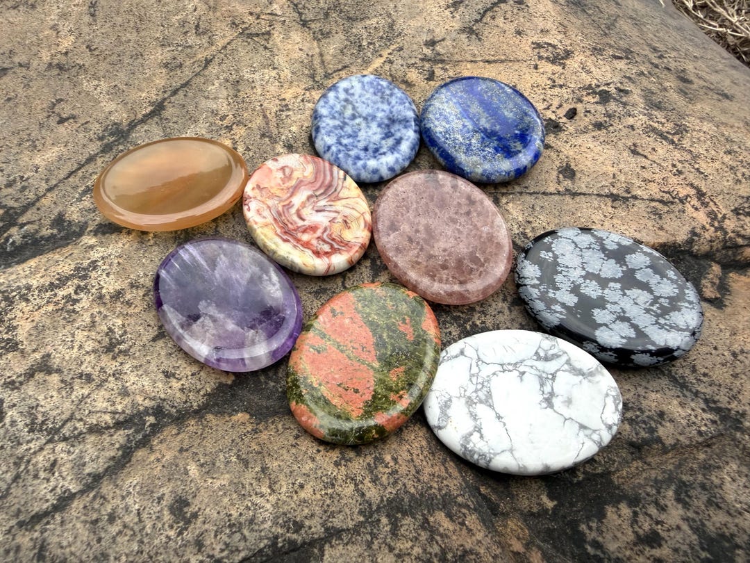 Handmade Crystal Worry Stones for Stress Relief - Natural Healing ...