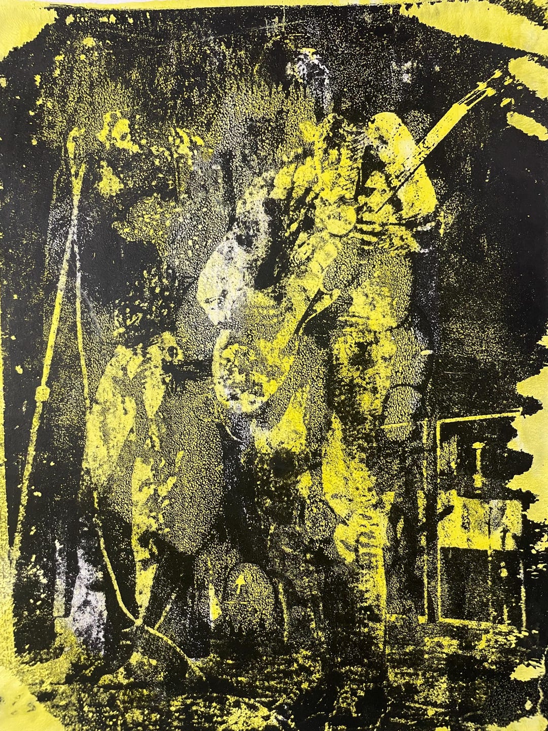 Unique Yellow Led Zeppelin Gel Print - Etsy