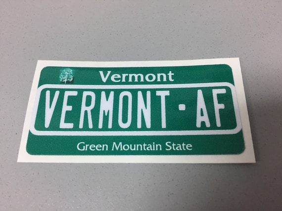 Vermont AF Vermont License Plate Sticker or Magnet - Etsy