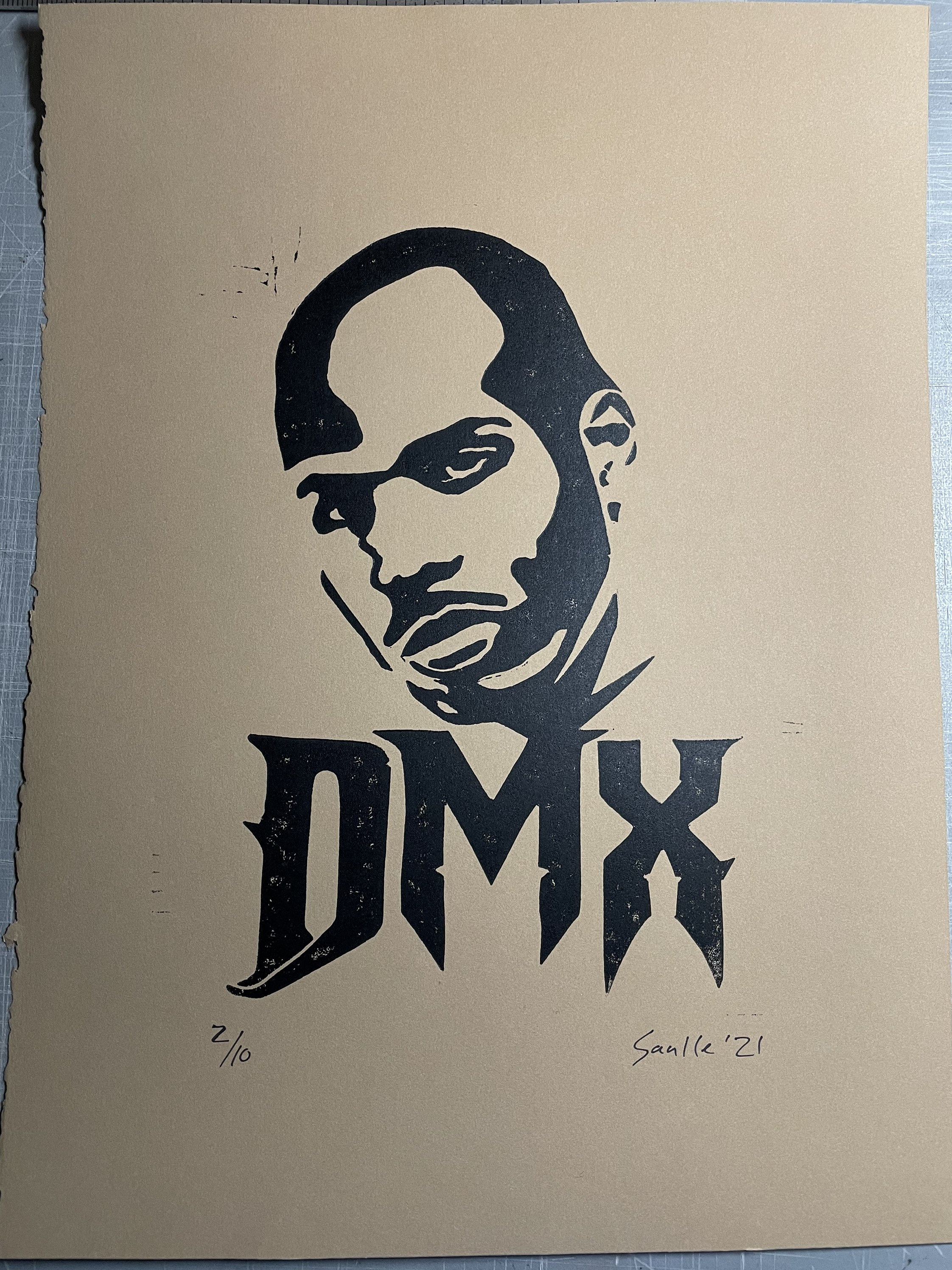 DMX Rough Rider Linocut Block Print | Etsy