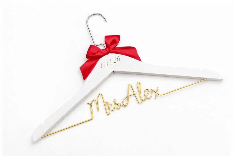 Custom Bridal Hanger With Name & Date • Personalized Wedding Dress ...