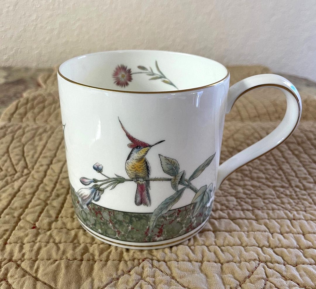 NIB Wedgwood HUMMING BIRDS 3.25-inch Coffee Mug Cup 1991 Hummingbirds ...