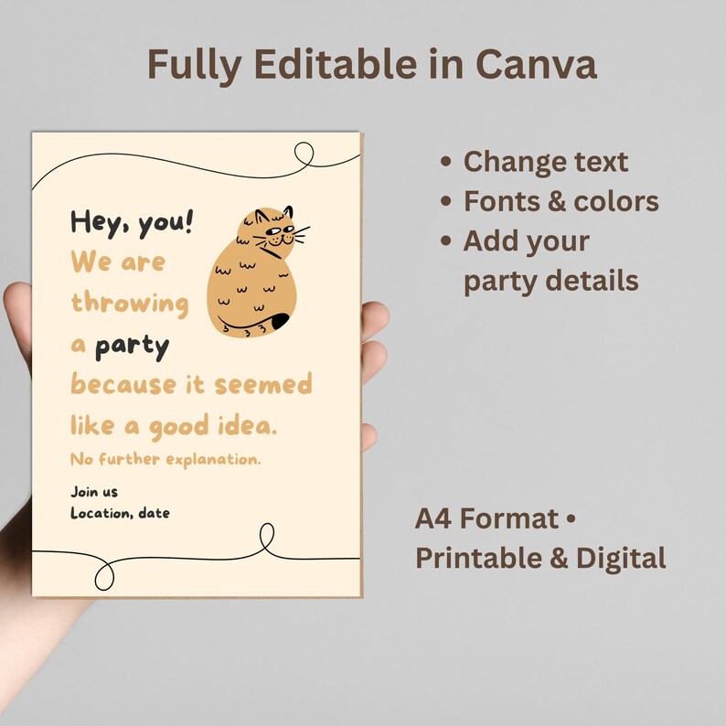 Funny Party Invitation Bundle, Sarcastic Canva Invitations, Just ...