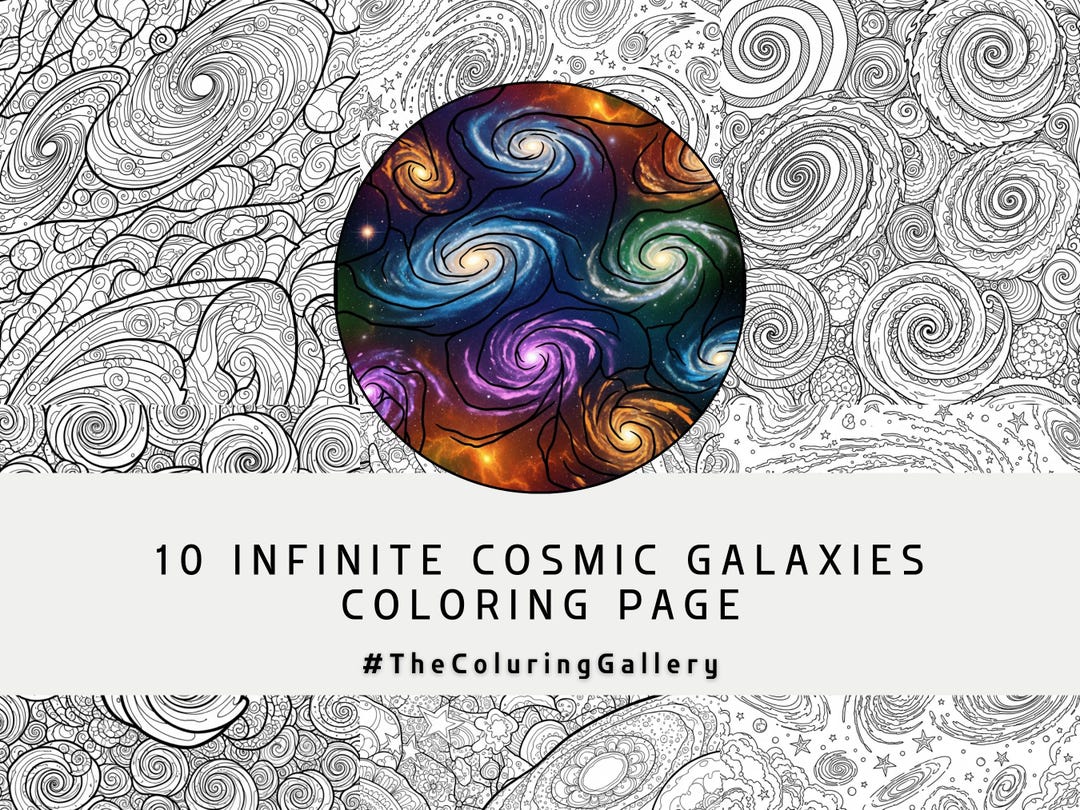 10 Cosmic Galaxy Coloring Pages for Adults, Intricate Space & Nebula ...