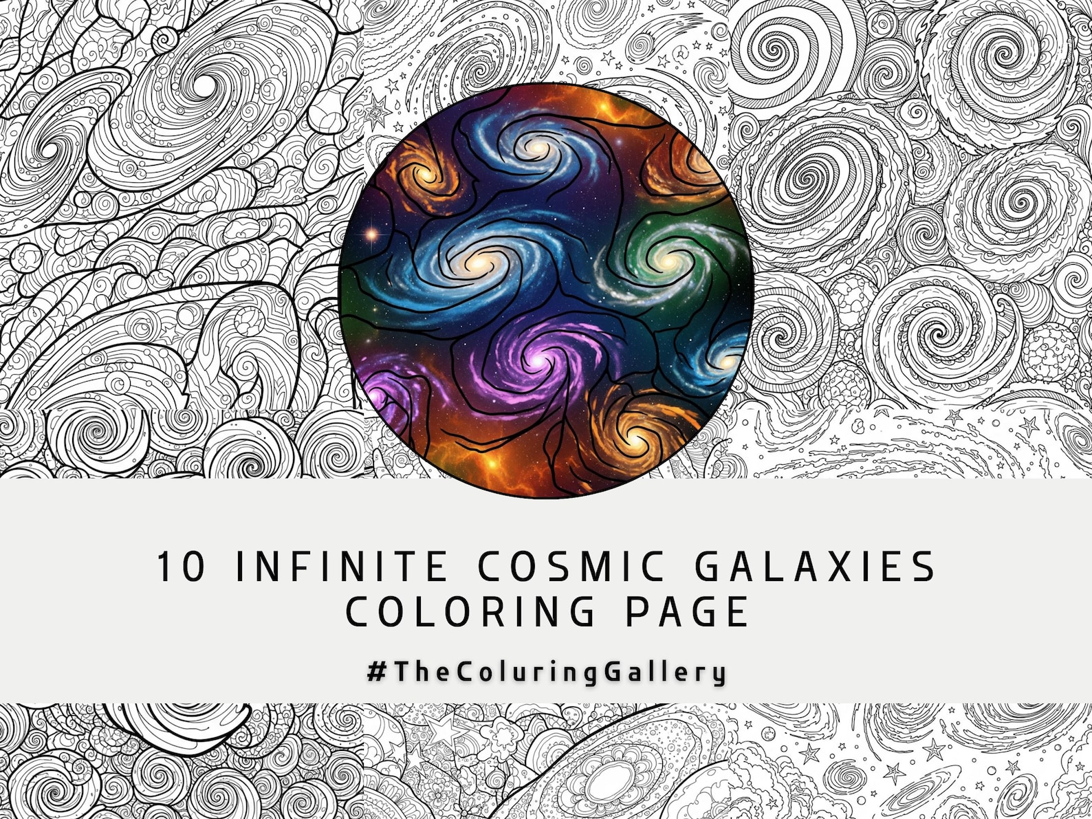 10 Cosmic Galaxy Coloring Pages for Adults, Intricate Space & Nebula ...