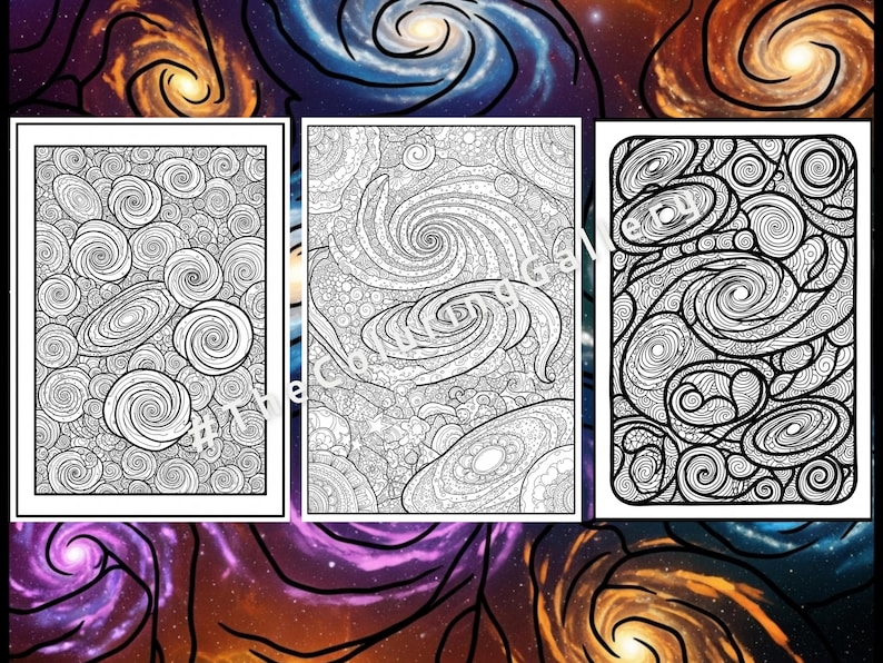 10 Cosmic Galaxy Coloring Pages for Adults, Intricate Space & Nebula ...