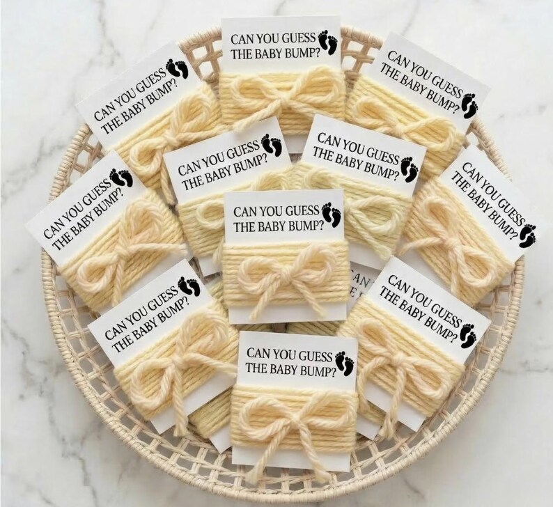 Guess Baby Bump Game Cards | Baby Shower Activity With String ...
