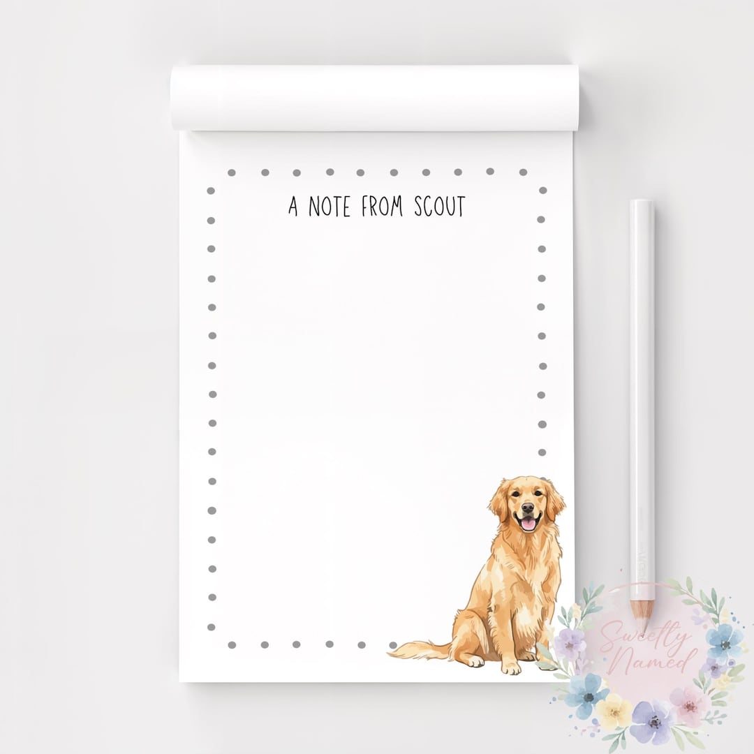 Magnetic Personalized Golden Retriever Notepad | Custom Pet Gift - Etsy