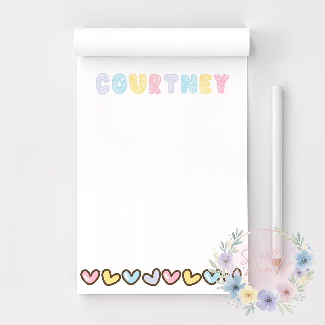 Customizable Notepad | Personalized Pastel Name Writing Pad | Kids ...
