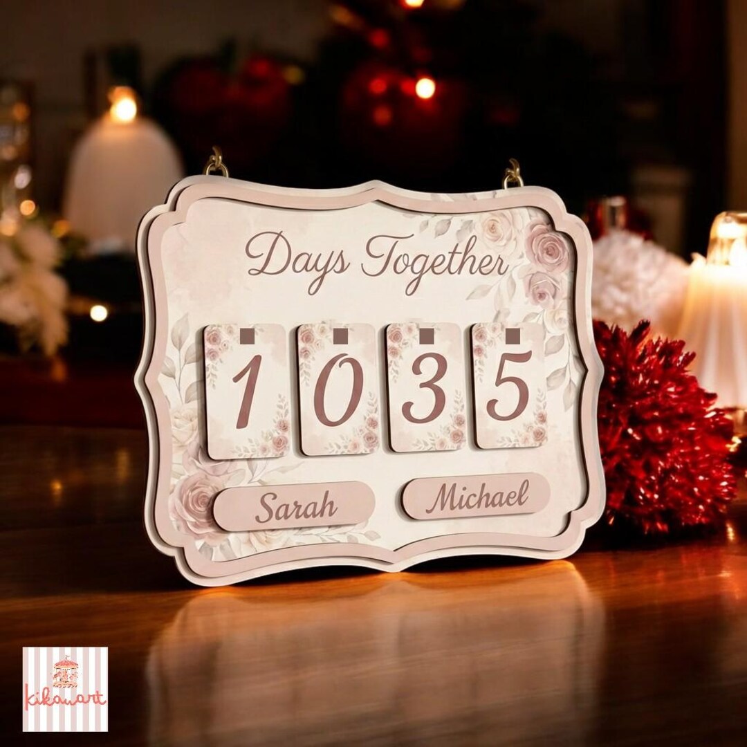 Days Together Tracker, Personalized Couple Day Counter, Custom Name ...