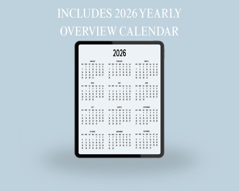 2026 Digital Monthly Planner | Hyperlinked and Printable PDF | Mood ...
