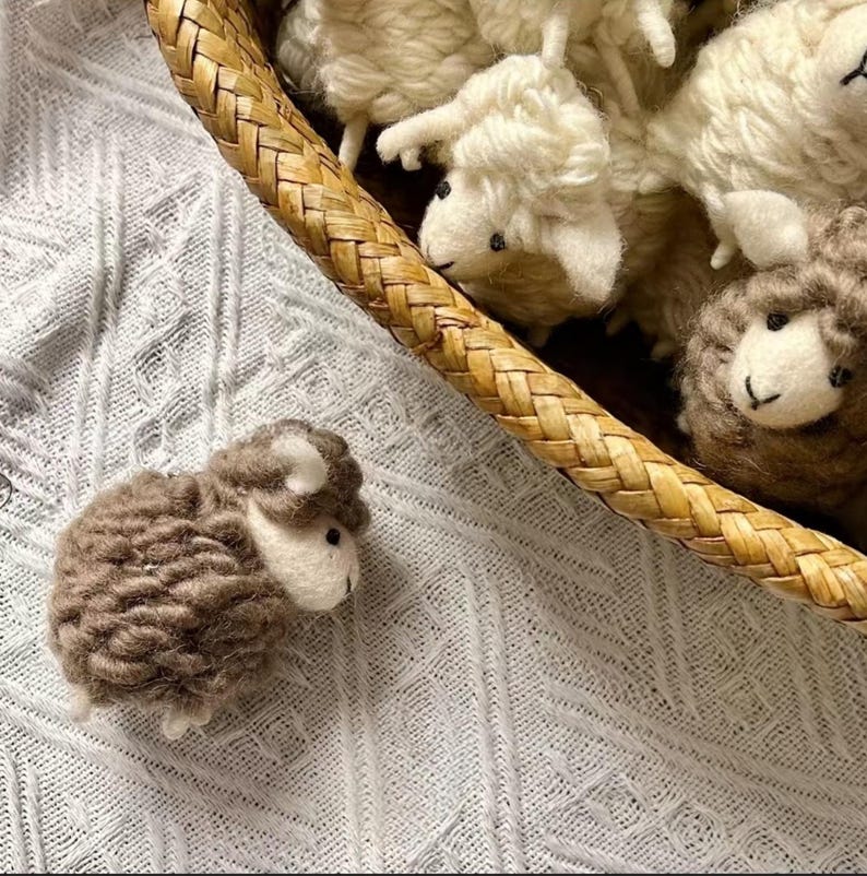 Needle Felted Sheep Ornament Key Chain – Handmade Wool Decor, Cute Felt ...