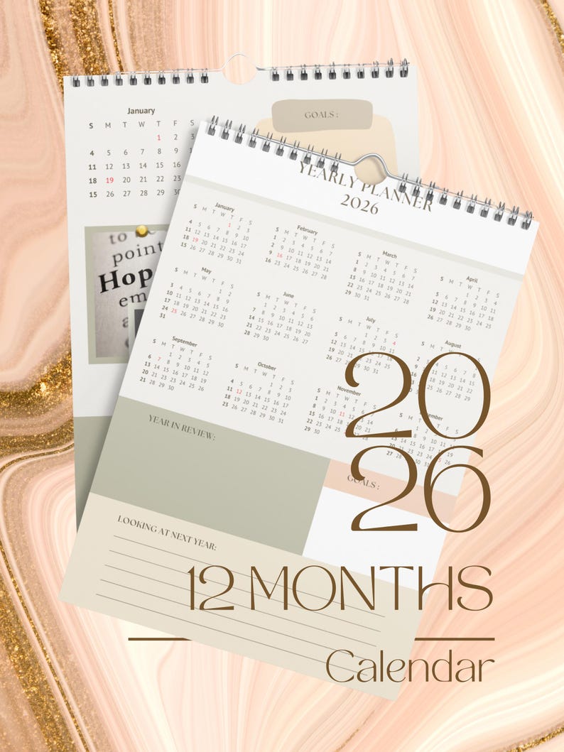 2026 Minimal Wall Calendar, Aesthetic Neutral Calendar, Modern Monthly ...