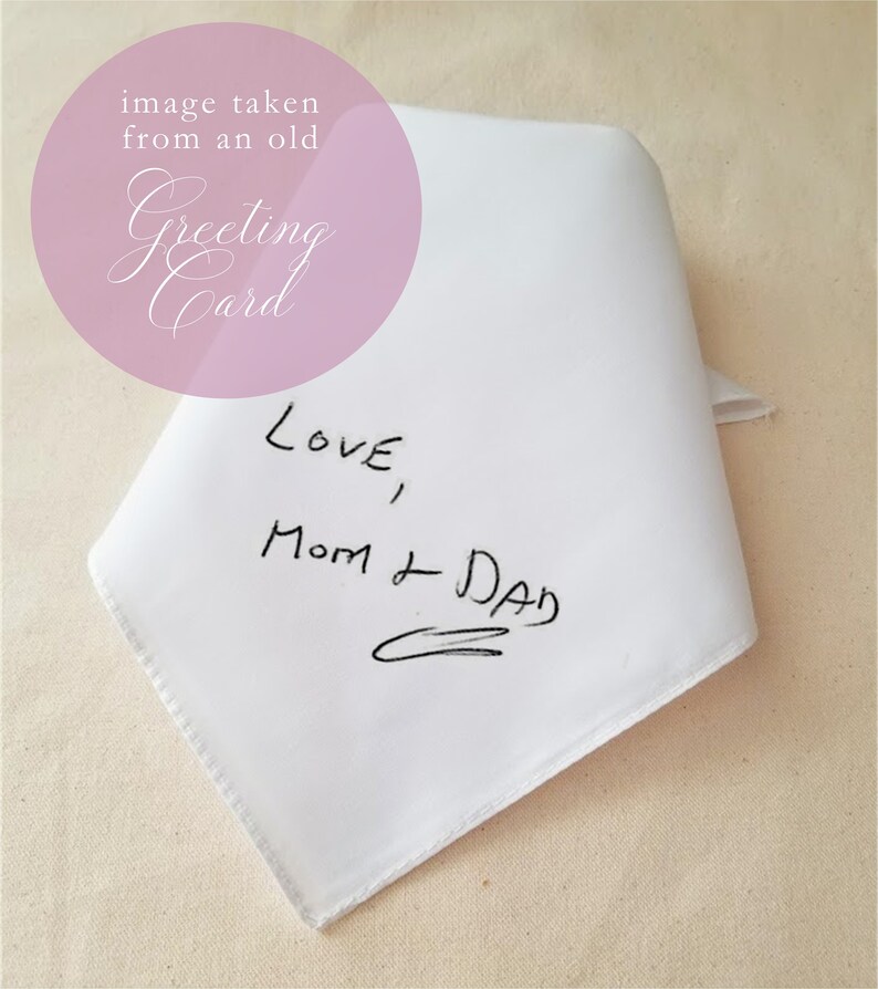Handwritten Note Wedding Handkerchief Created From Your - Etsy