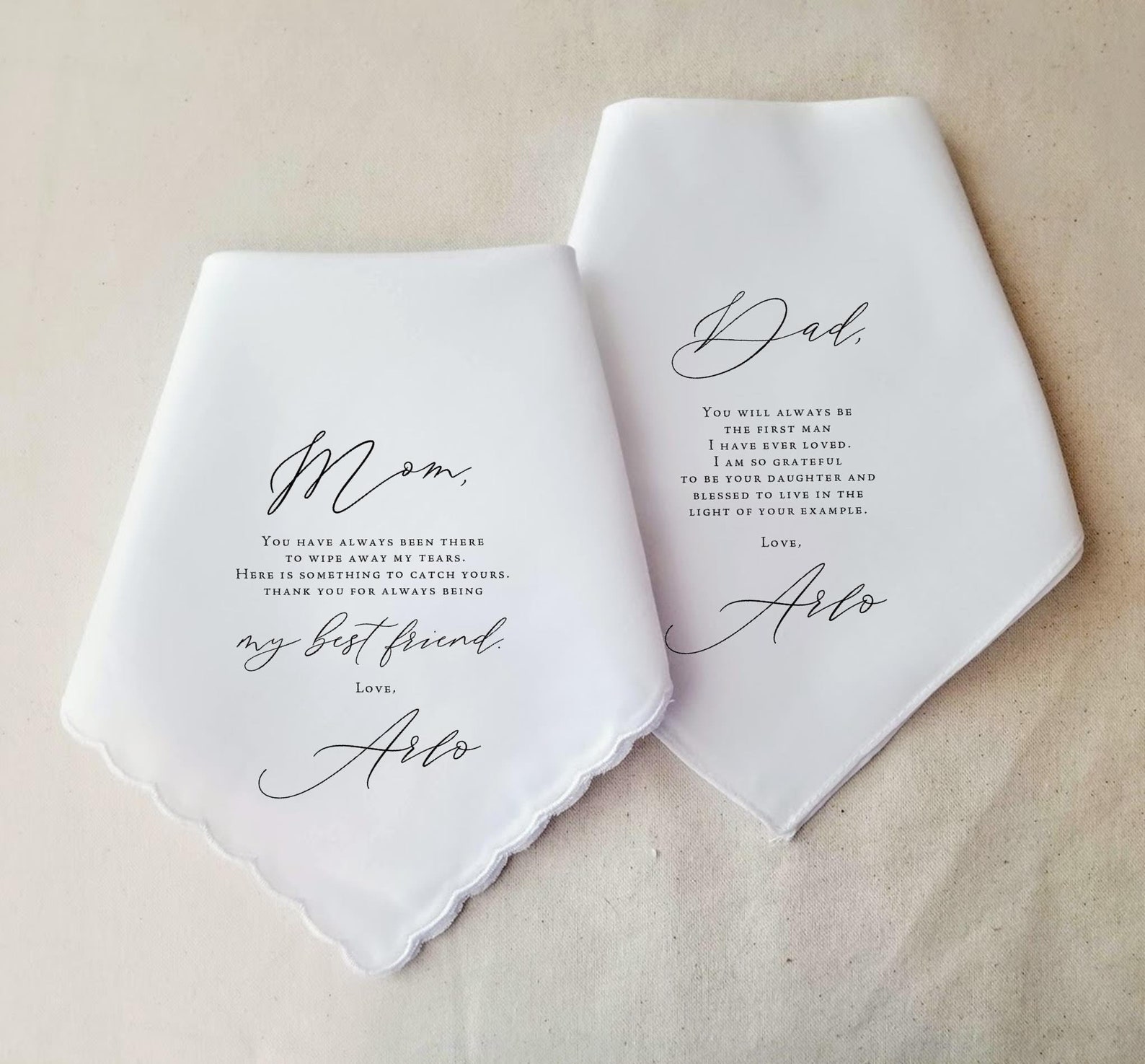 Wedding Handkerchief Gift for Parents Mother of the Bride - Etsy