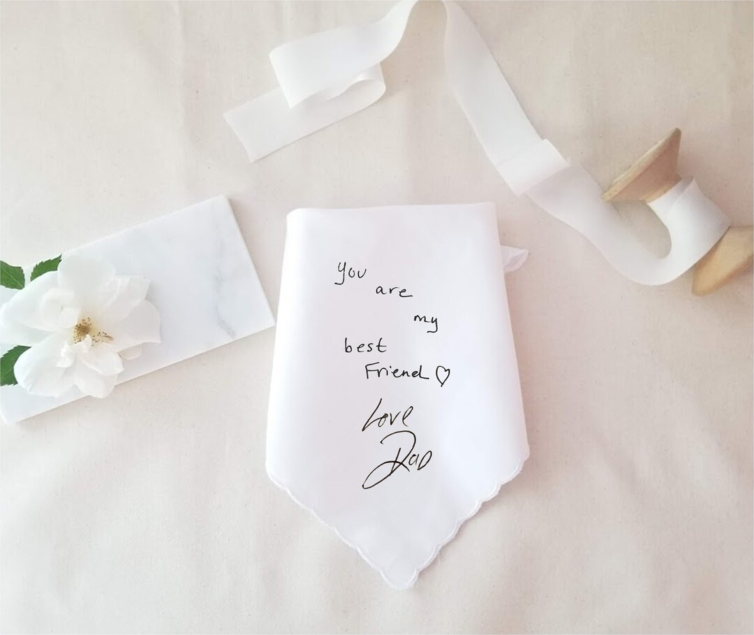 Handwritten Note Wedding Handkerchief Created From Your Handwriting or ...