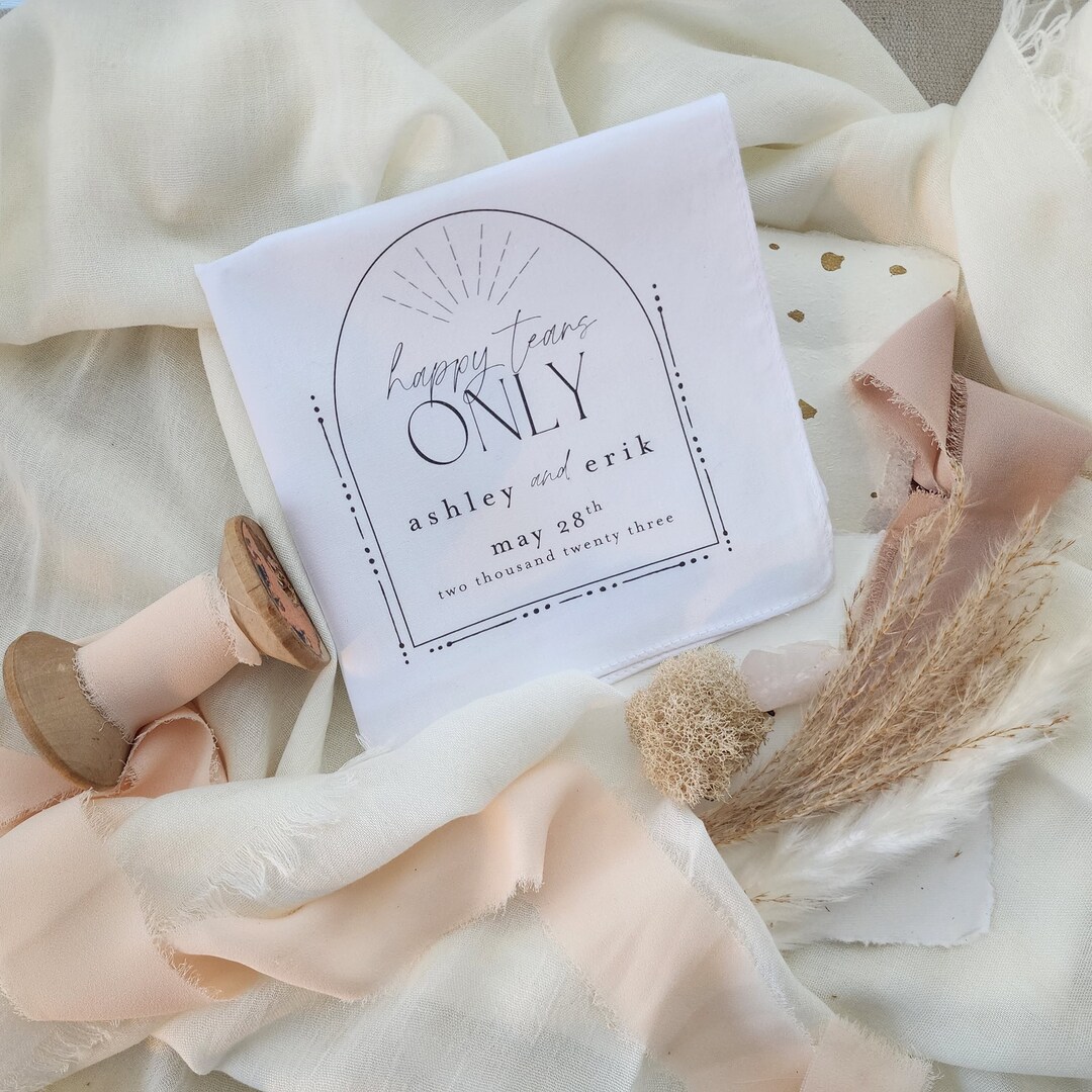 Modern Arch Wedding Handkerchief Keepsake Gift Rounded for - Etsy
