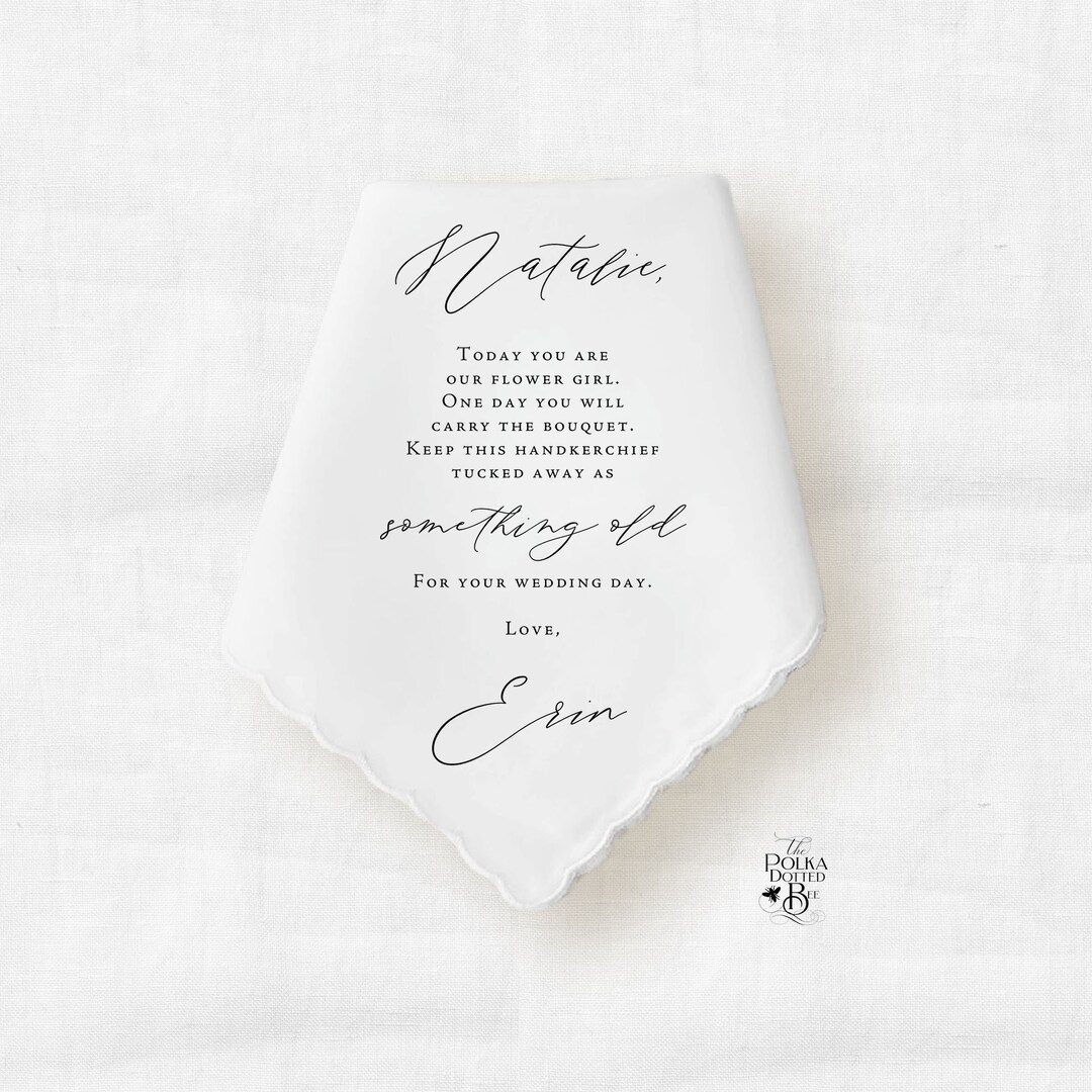 Personalized Flower Girl Handkerchief, Girl Gift for Wedding Day ...