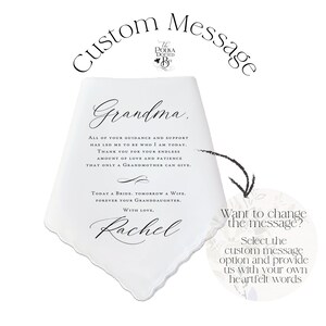 Grandmother of the Bride Wedding Handkerchief Gift From Bride, Wedding ...