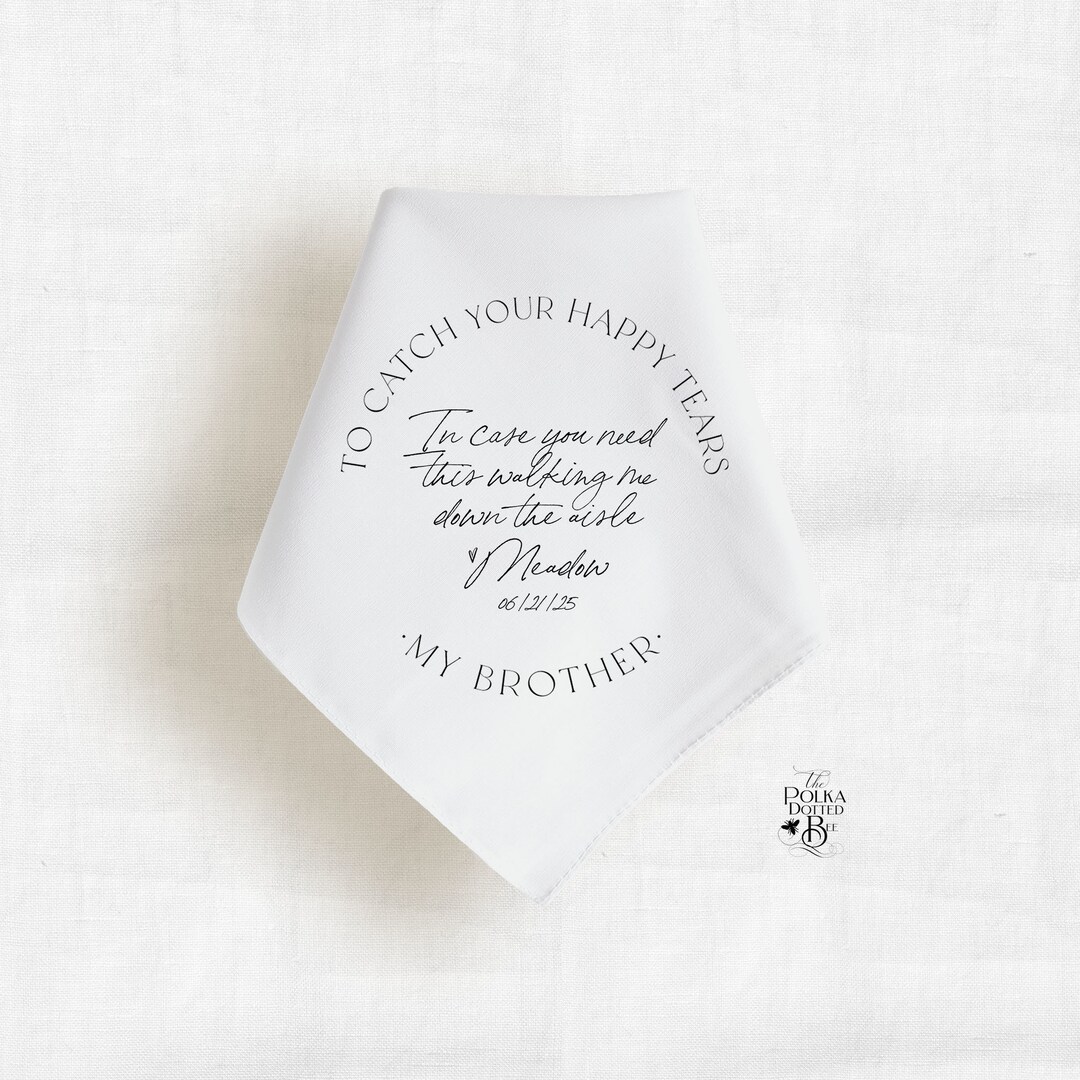 Brother Wedding Gift From the Bride, Personalized Handkerchief Keepsake ...