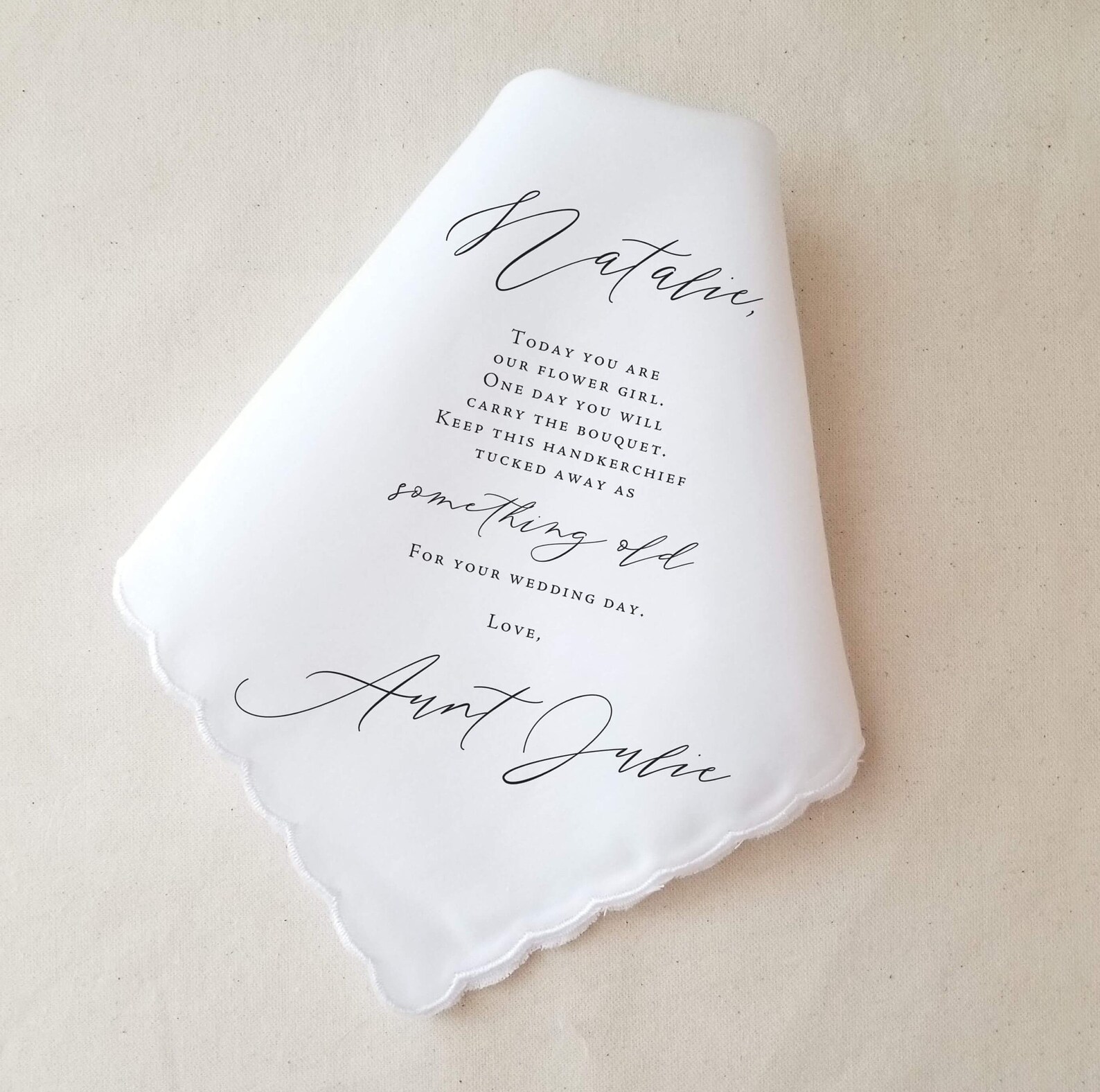 Personalized Flower Girl Handkerchief, Girl Gift for Wedding Day ...
