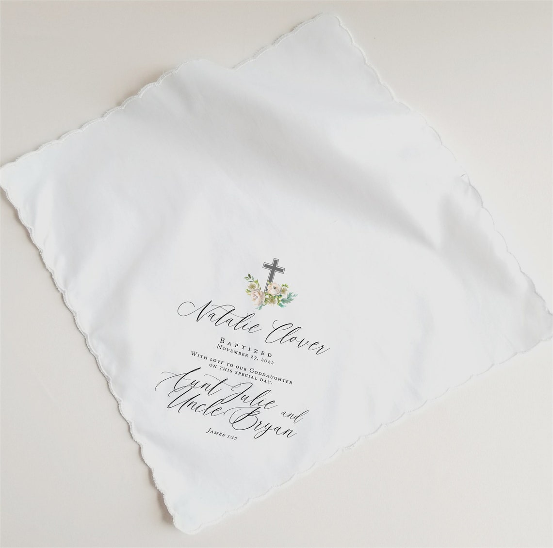 Baptism Handkerchief Gift for Christening Christian - Etsy