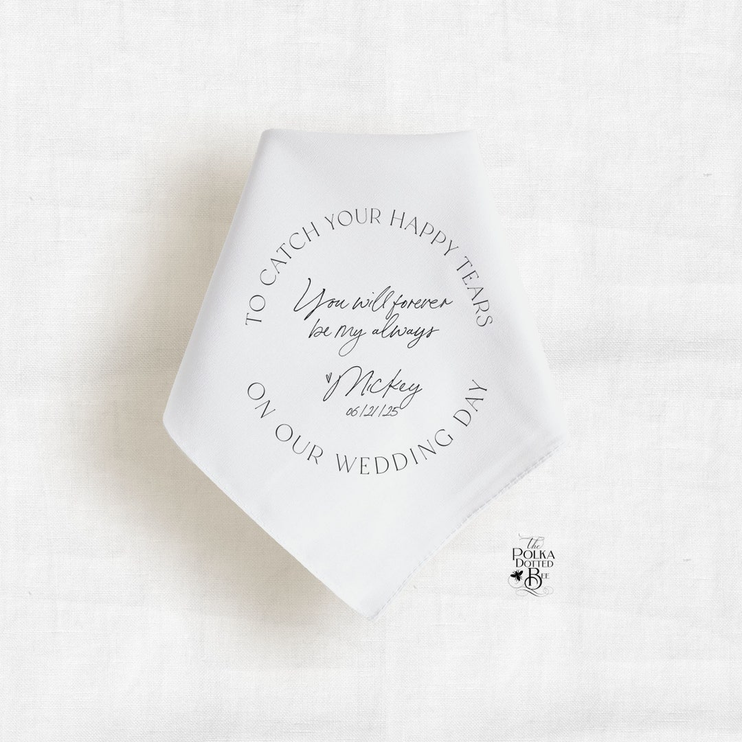 Groom Handkerchief Wedding Gift From Bride, Personalized Wedding ...