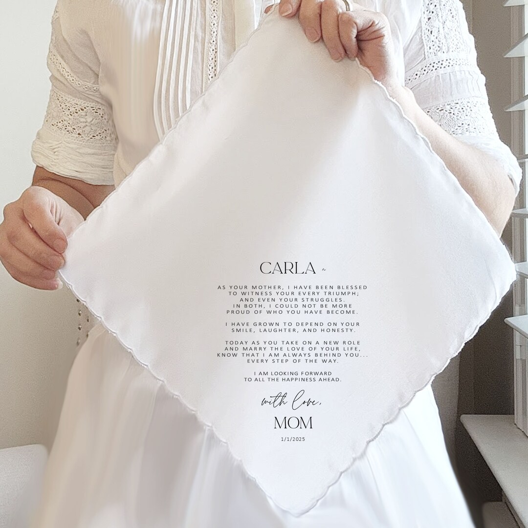 Bride Handkerchief From Mom, Personalized Wedding Gift for the Bride ...