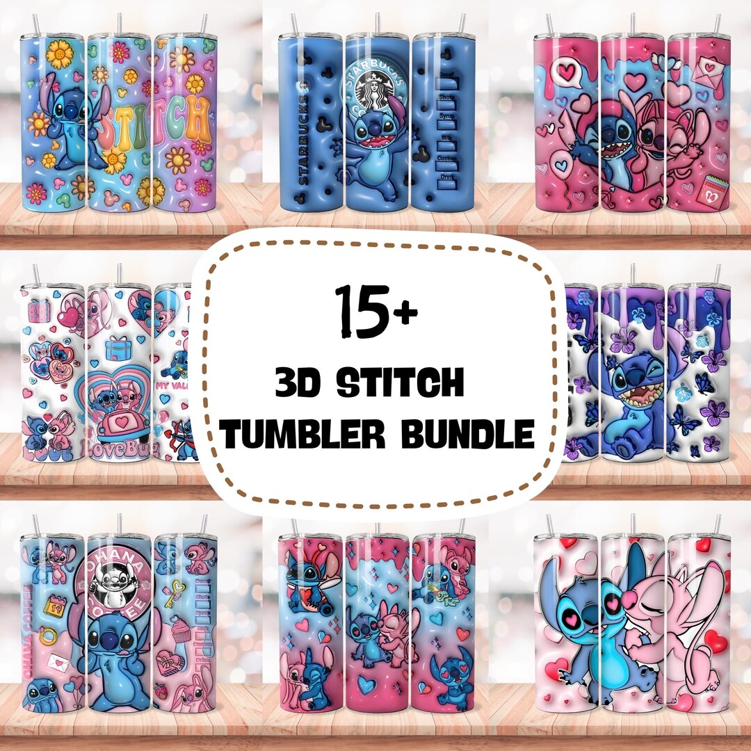 15+ Inflated Stitch Tumbler Wrap Png Bundle, Lilo & Stitch Sublimation ...