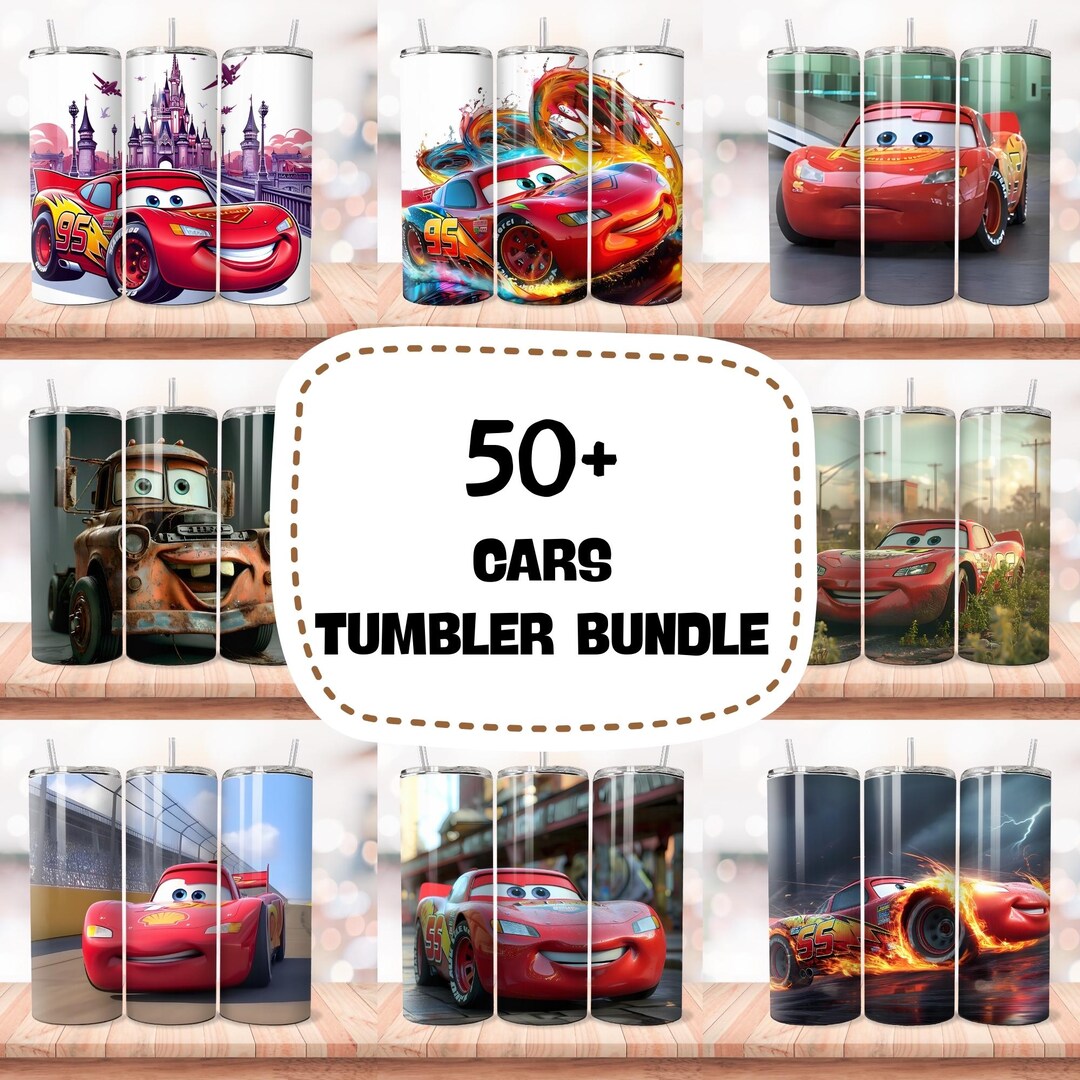 50+ Cars Tumbler Wrap Bundle, Cars Cartoon Sublimation Lightning Car ...
