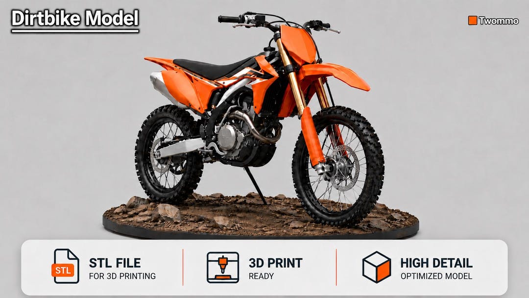 Highly Detailed Dirt Bike Model | 3D Print STL File | Digital Download ...