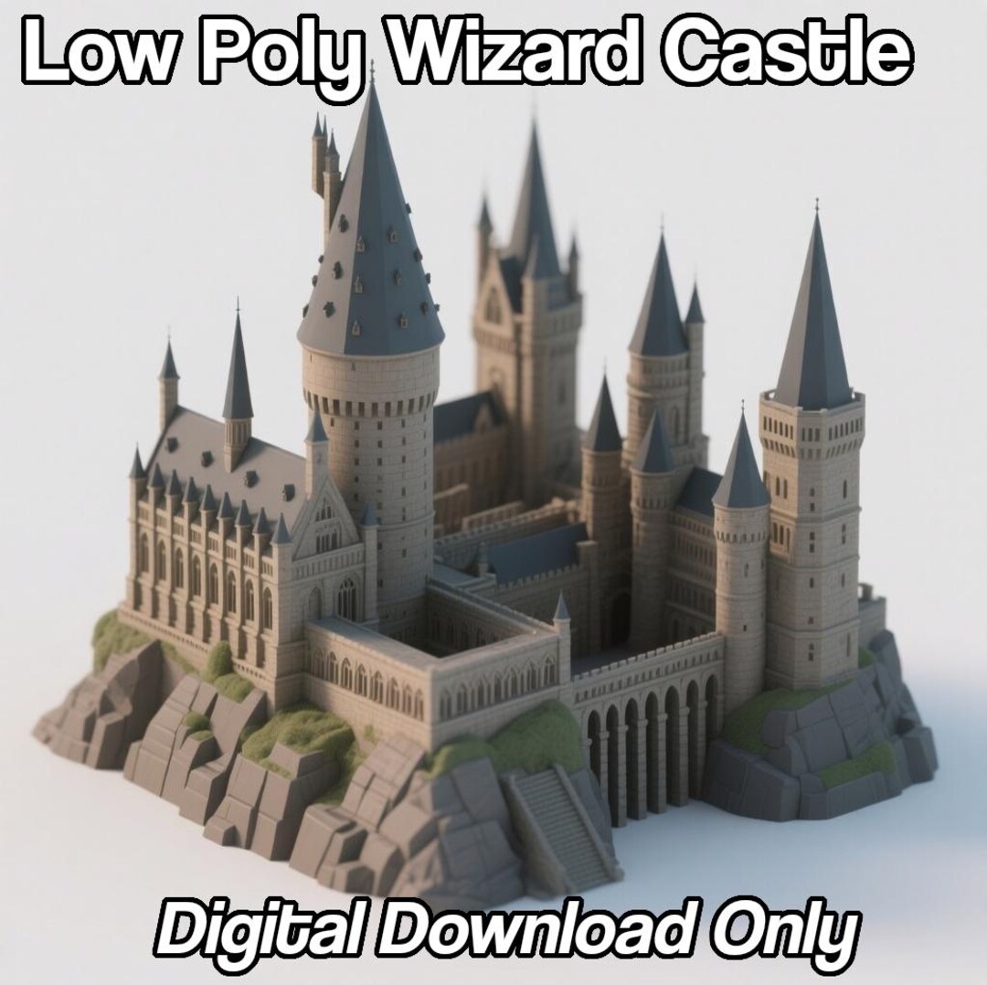 Wizard Castle Low Poly Model | 3D Print File | Digital Download Only - Etsy