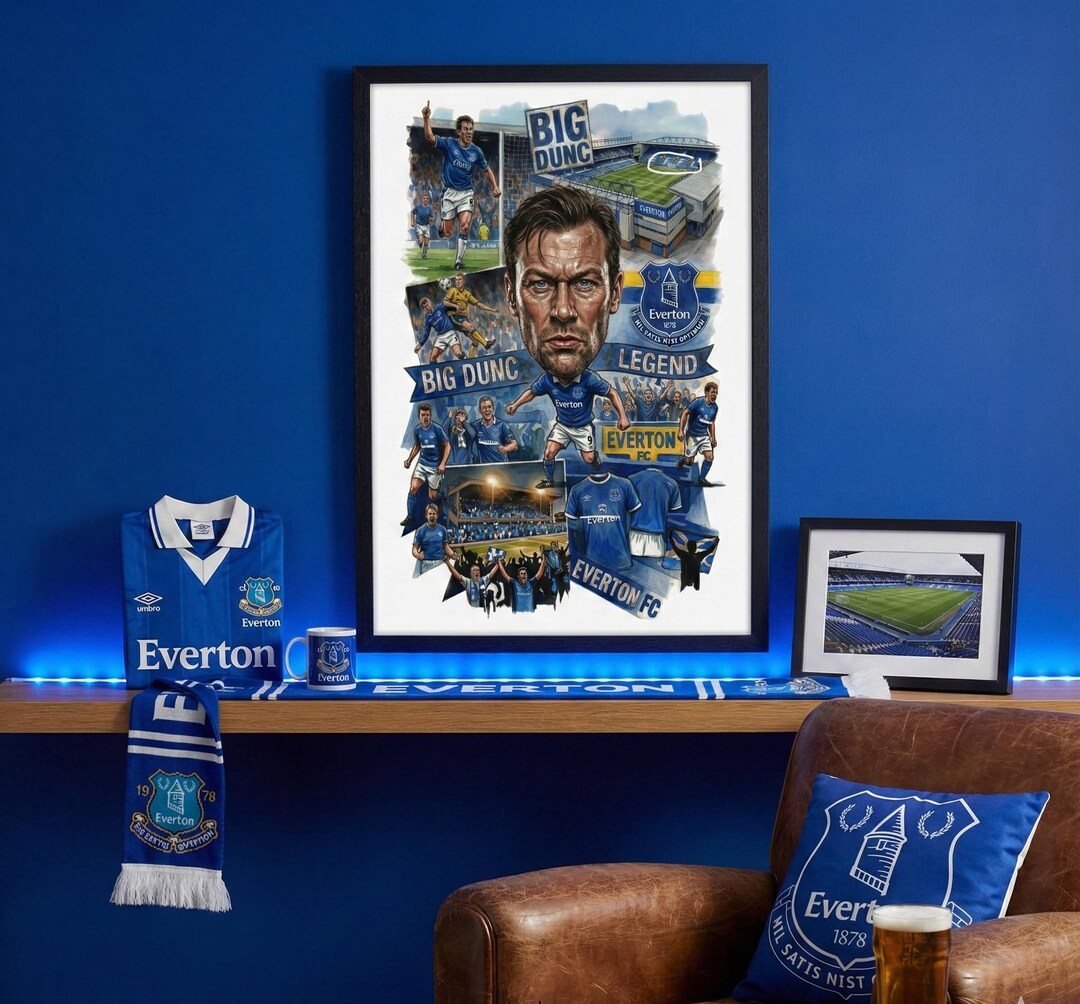 Big Dunc Legend Everton Collage Poster | Rolled Poster - Etsy