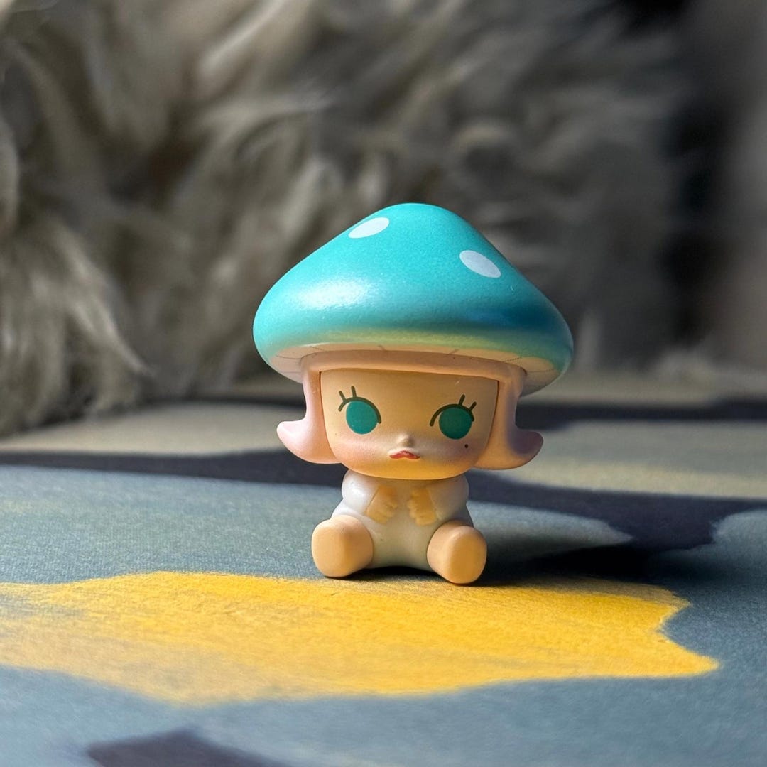 Pop Bean Mushroom Elf Series - Molly Teal Parasol Mushroom - Etsy
