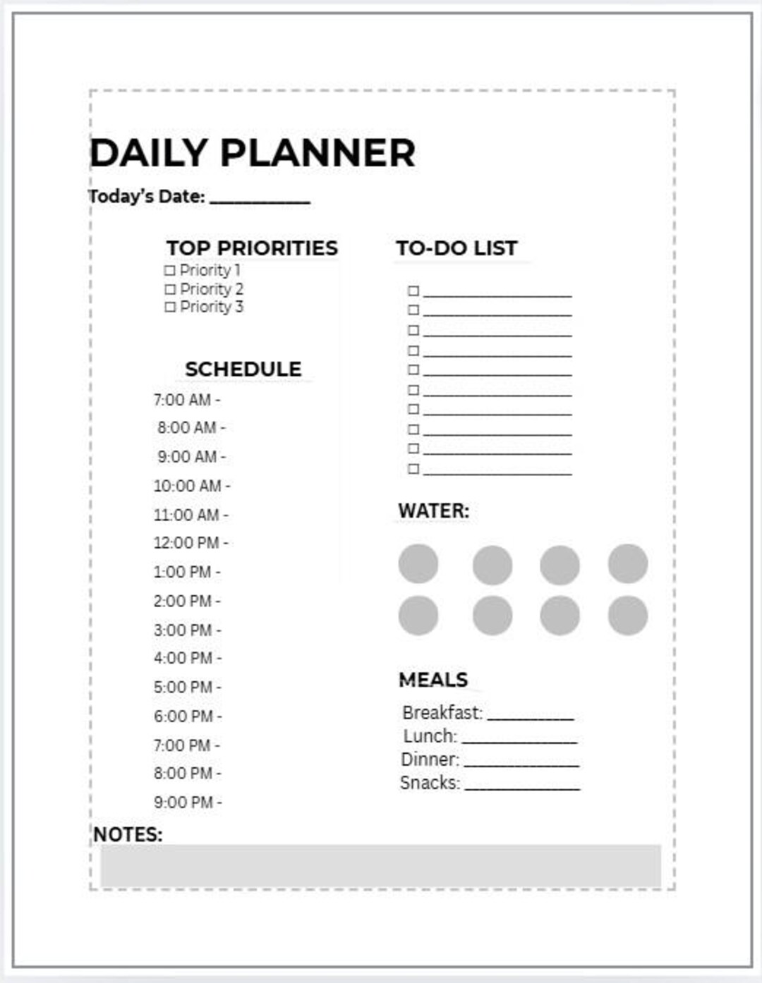 Minimal Daily Planning Printable | Schedule & to Do List | PDF Digital ...