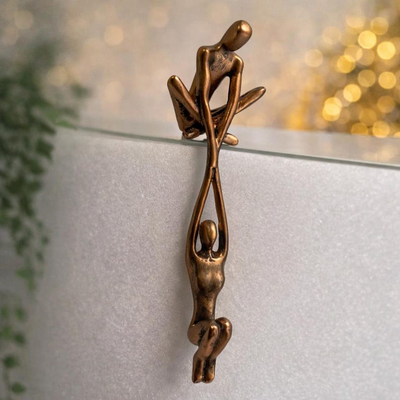 Man Lifting Woman Figurine – Romantic Couple Sculpture, Modern Bronze ...