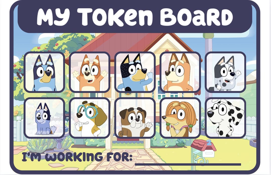 10-piece "bluey" Token Board - Etsy