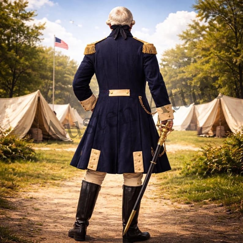 George Washington Revolutionary War Uniform - Navy Gold Military ...
