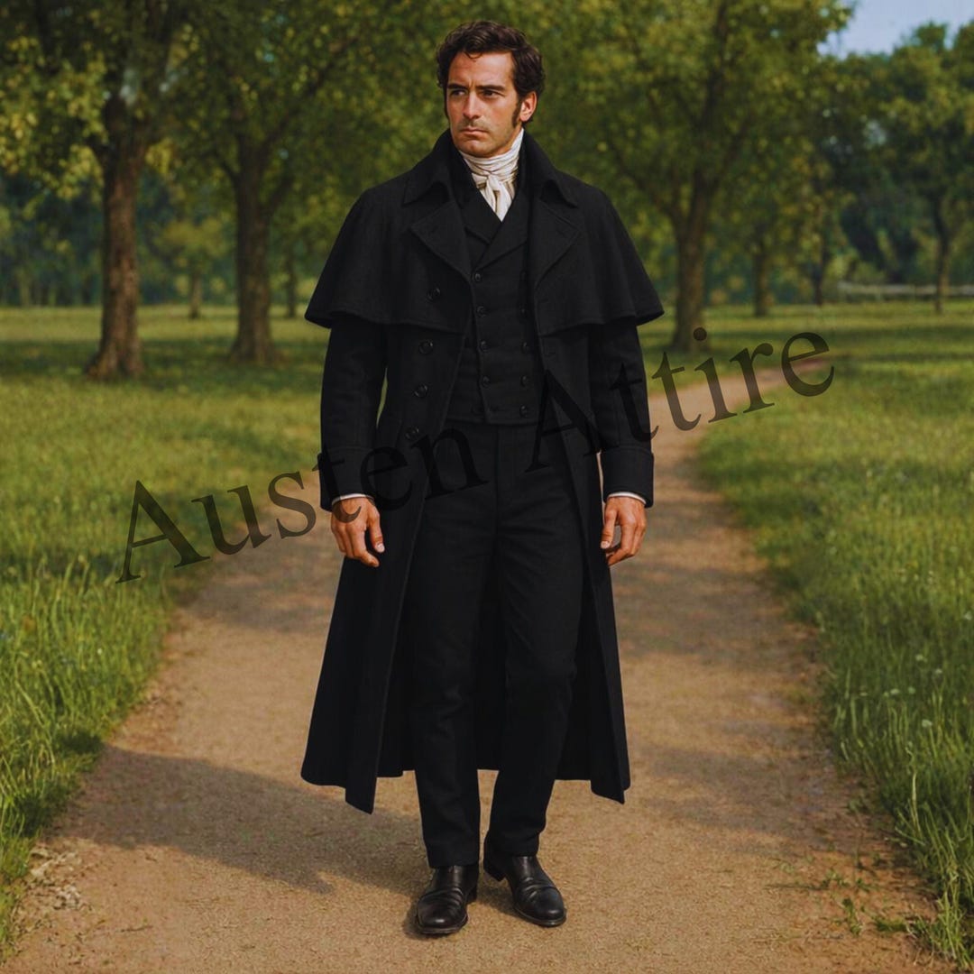 Men’s Detective Cape Coat | Victorian Inverness Wool Overcoat | Classic ...