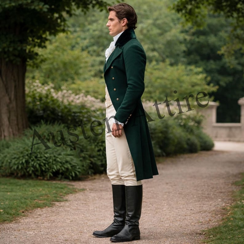Mr. Darcy Pride Prejudice Historical Costume Outfit - Men’s Green ...