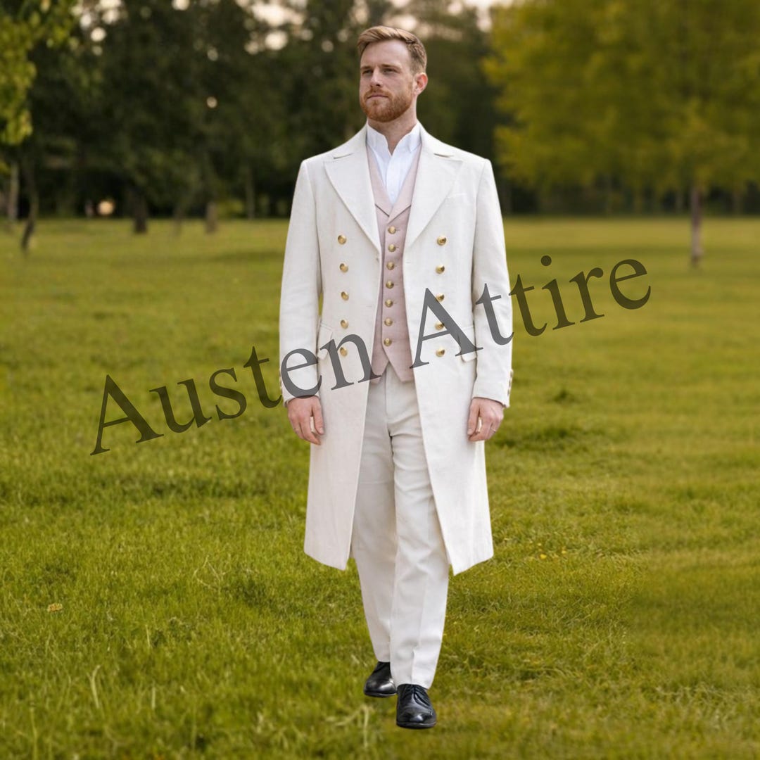 Men’s Jane Austen White Regency Suit | Victorian Gentleman Outfit ...