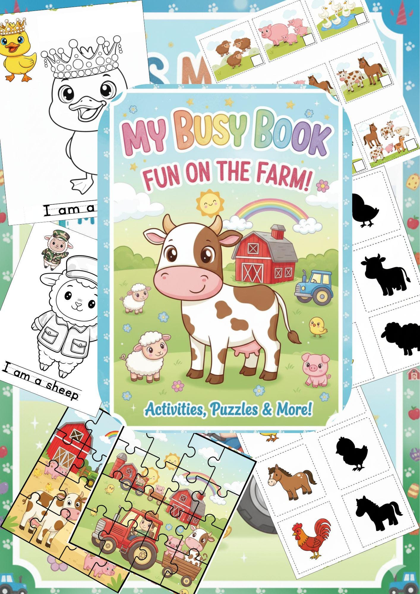 Farm Animals Busy Book – Printable Learning Activity for Kids - Etsy