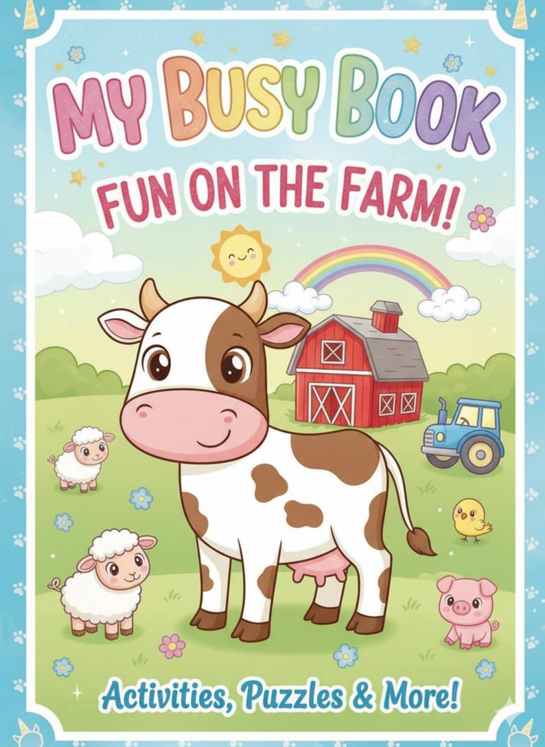 Farm Animals Busy Book – Printable Learning Activity for Kids - Etsy