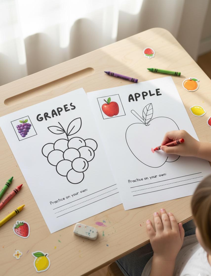 Fruits Coloring Book for Kids - Etsy
