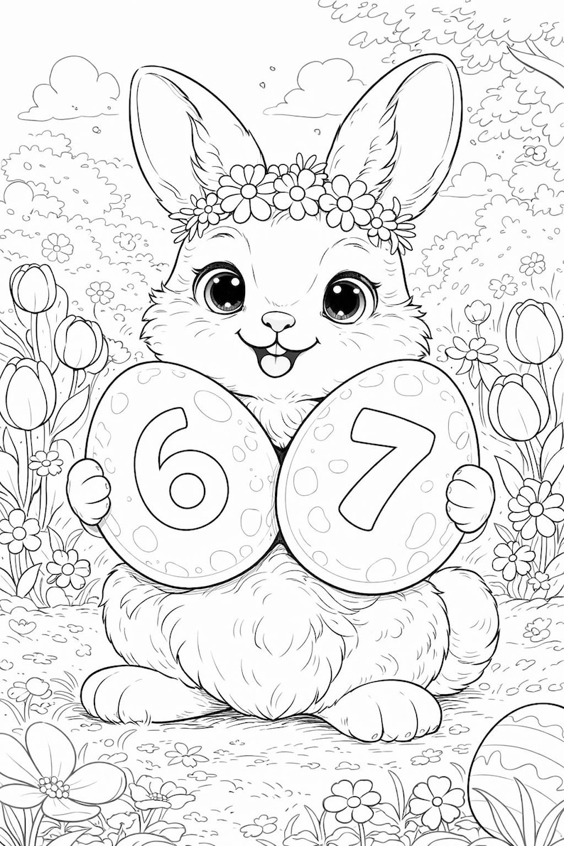 Easter 6 & 7 Coloring Pages Printable – Fun Spring Activity for Kids ...