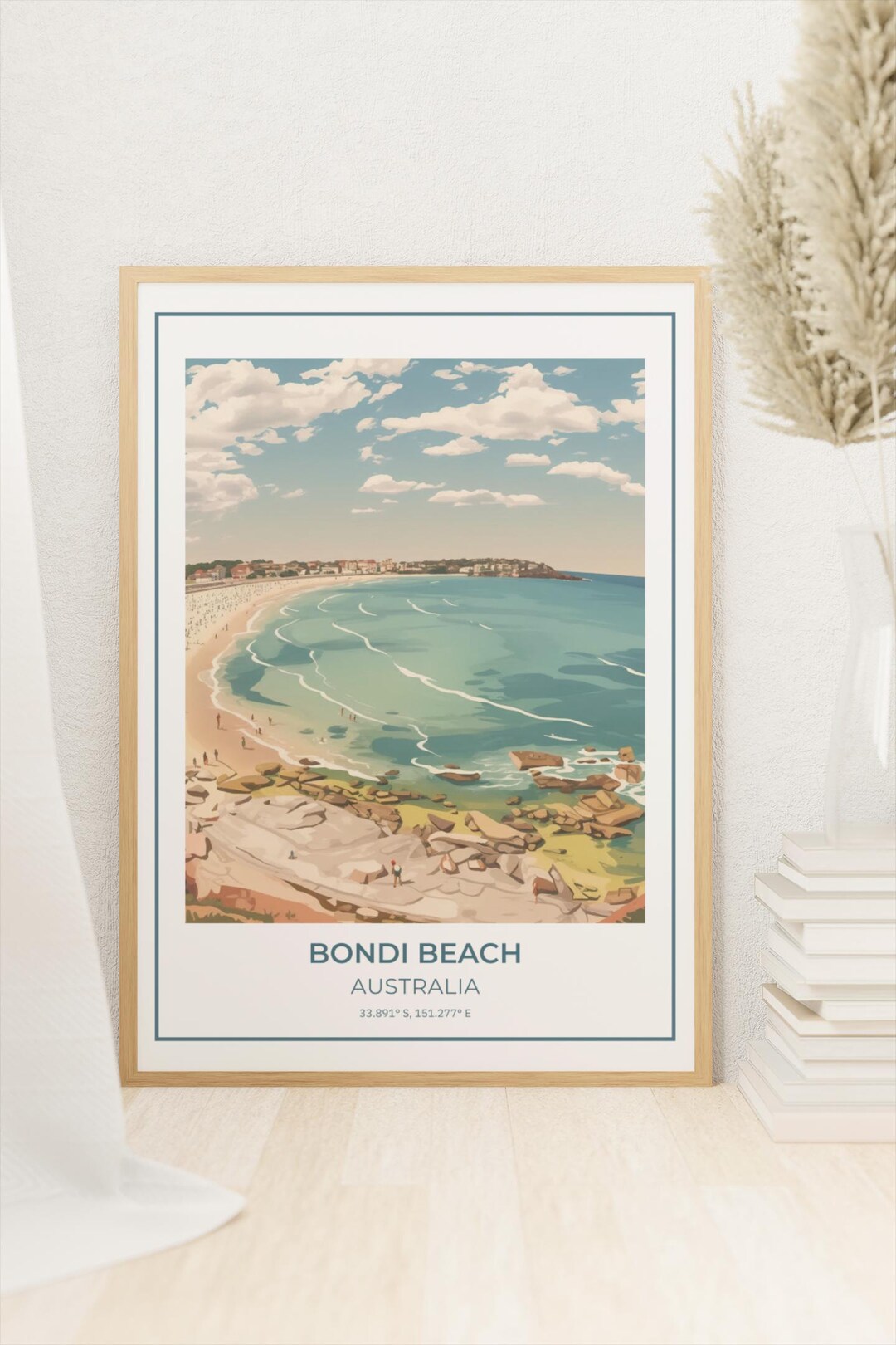 Bondi Beach Australia A3 Printable Wall Art | Coastal Beach Poster ...