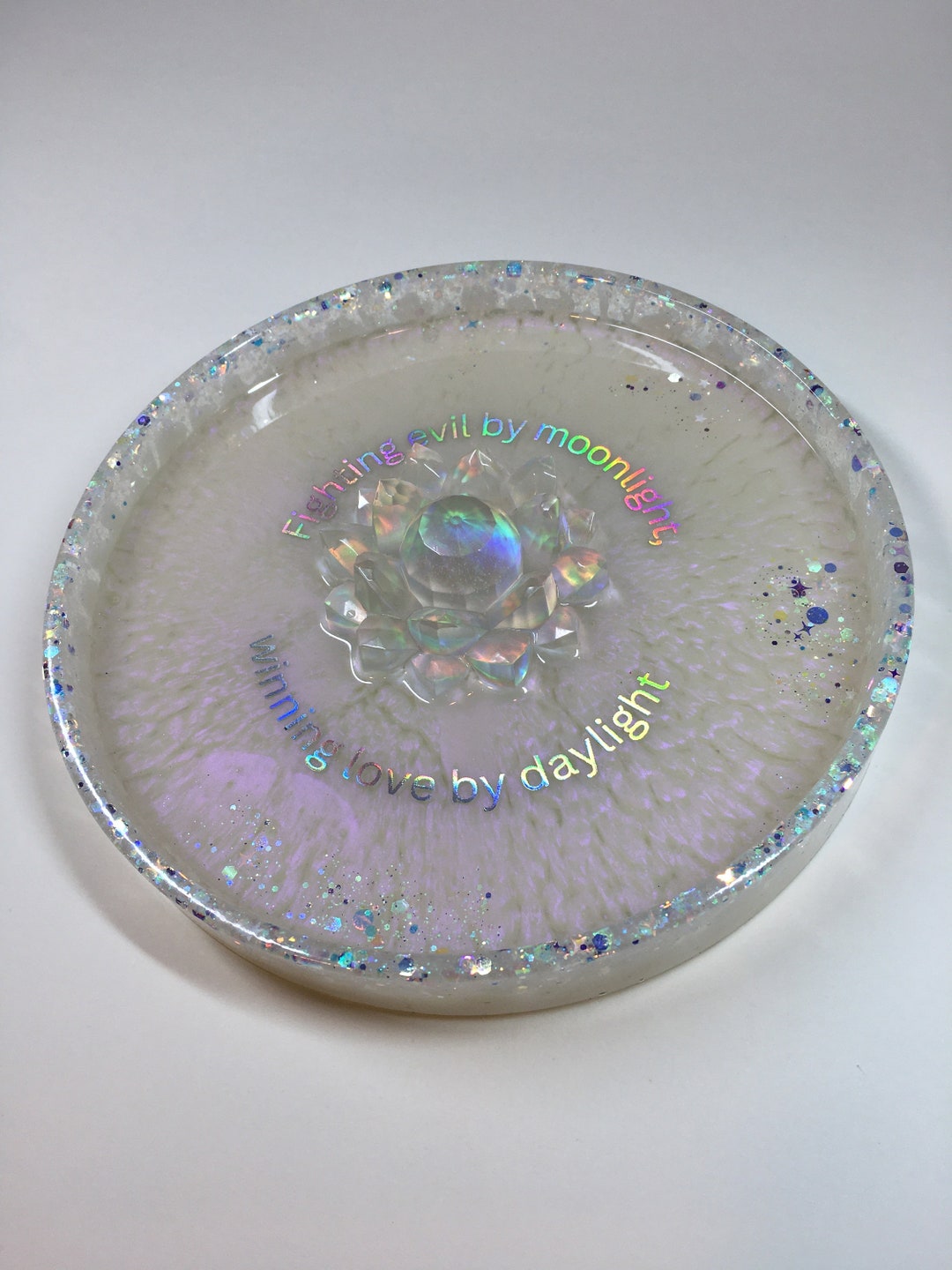 Large Round Crystal Tray - Etsy