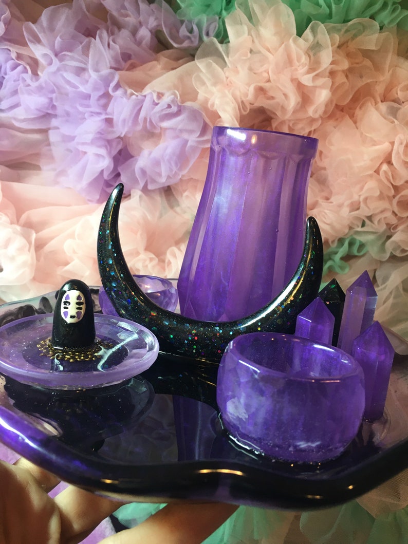 Round Purple Tray - Etsy