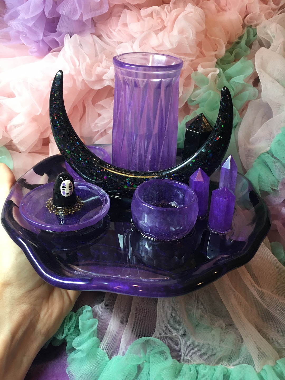 Round Purple Tray - Etsy