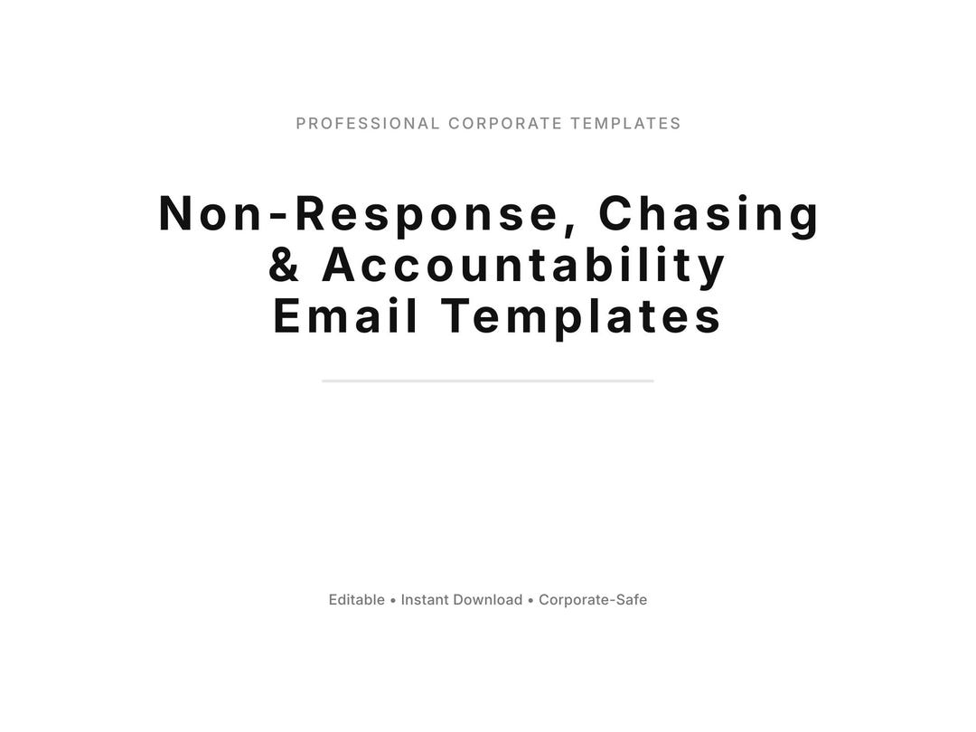 Corporate Follow up Email Templates | Accountability and Chasing (PDF ...